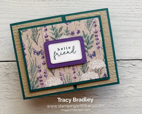 Stampin' Up! Perennial Lavender Fun Fold Card - Stamping With Tracy